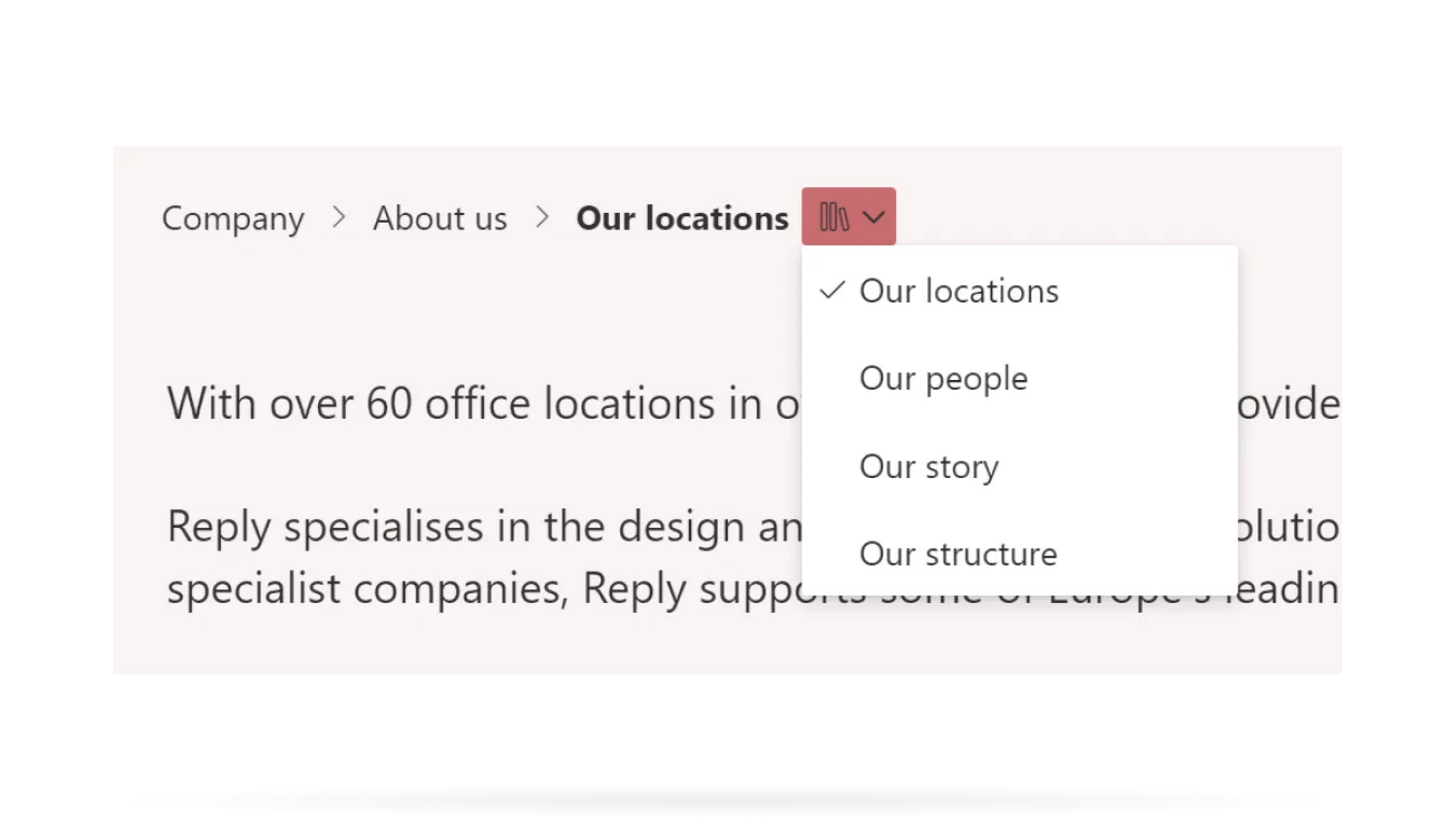 Accelerator 365 by Reply - Page Breadcrumbs