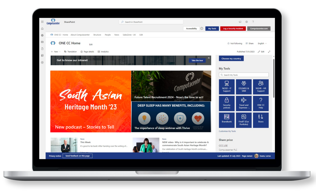 Accelerator 365 by Reply - Computacenter's global intranet