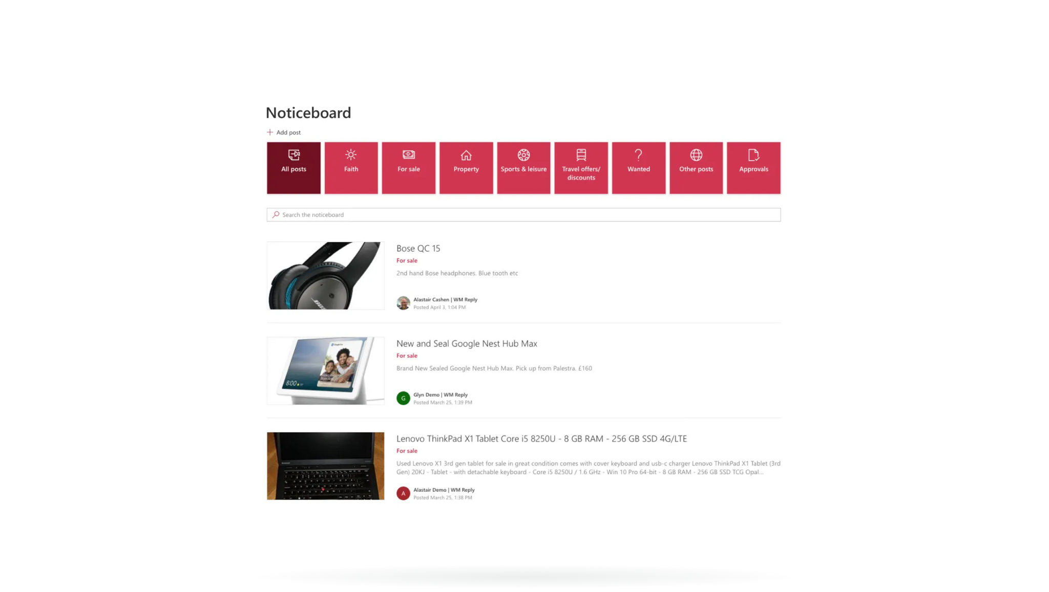 Accelerator 365 by Reply - Noticeboard