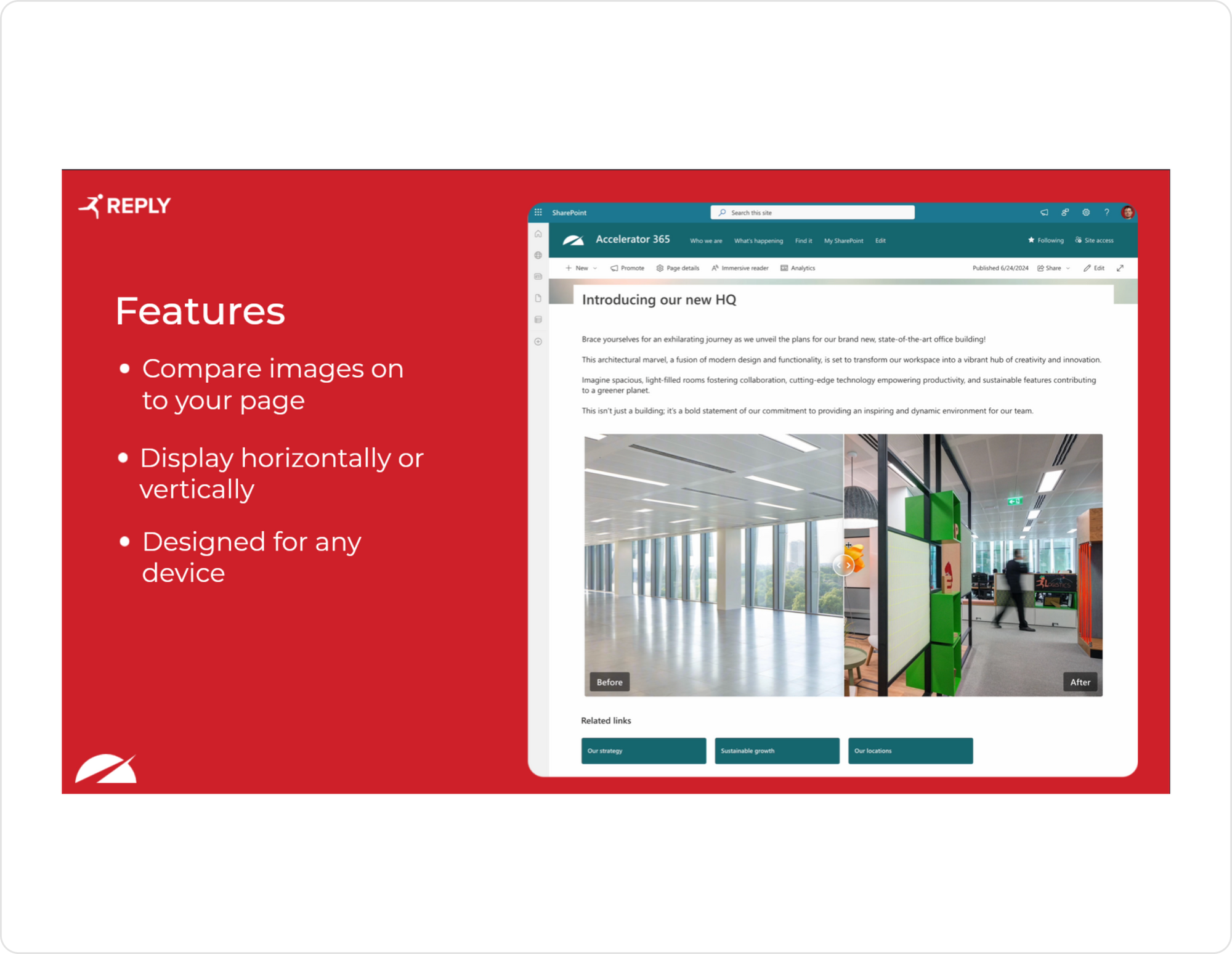 Accelerator 365 by Reply - Before and After